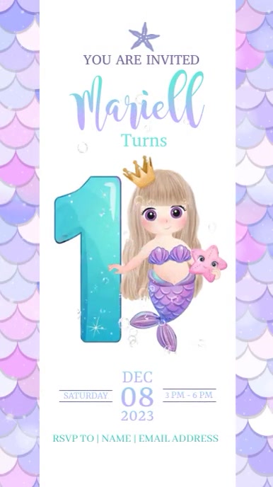 Mermaid Invitation Template | PosterMyWall