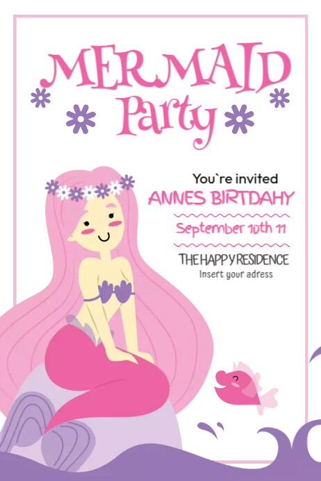 Mermaid Party Poster Template | PosterMyWall