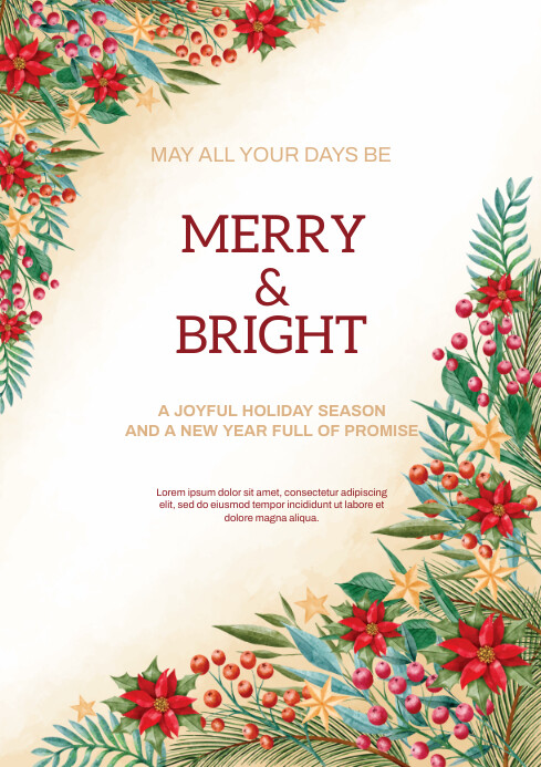 Merry and Bright Ads Template | PosterMyWall
