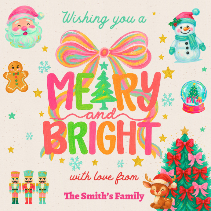 Merry and Bright Christmas Gift Tag Template | PosterMyWall