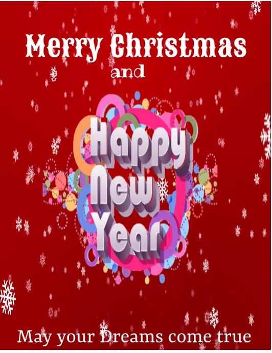 Merry Christmas, happy new year Template | PosterMyWall
