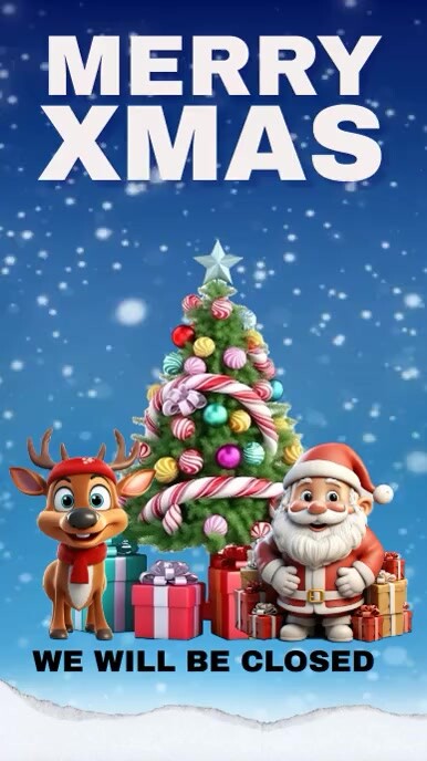 Merry Christmas, we will be closed Template | PosterMyWall