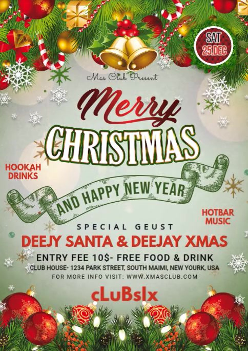 merry christmas & happy new year Template | PosterMyWall