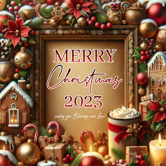 merry christmas 2023 design template | PosterMyWall