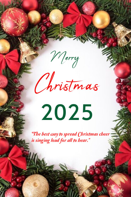 Merry Christmas 2025 Poster Template | PosterMyWall