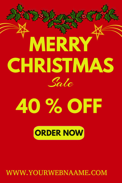 MERRY CHRISTMAS 40 % off Template | PosterMyWall