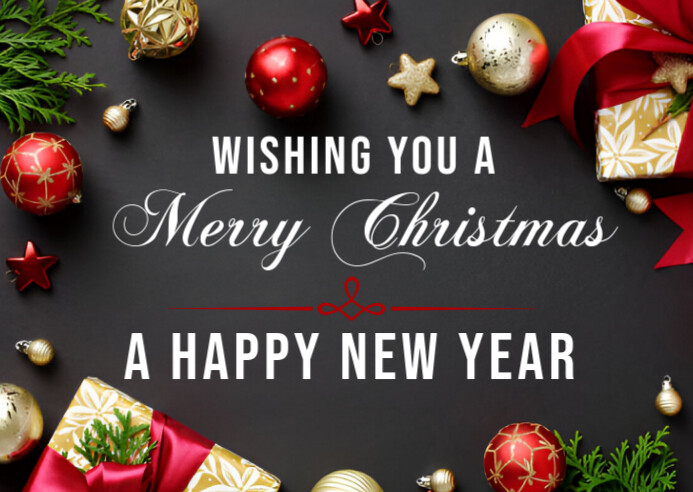 Merry Christmas and a happy new year poster ad design Template ...