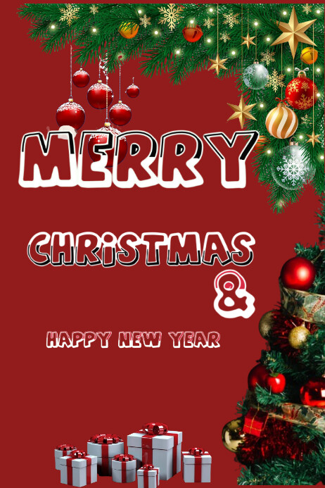 merry christmas and a happy new year poster Template | PosterMyWall