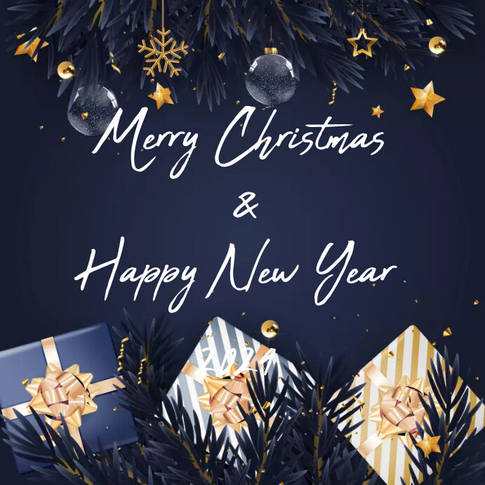 Plantilla de Merry Christmas and Happy New Year 2024 | PosterMyWall