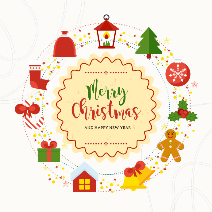 Merry Christmas and Happy New Year Card Template | PosterMyWall