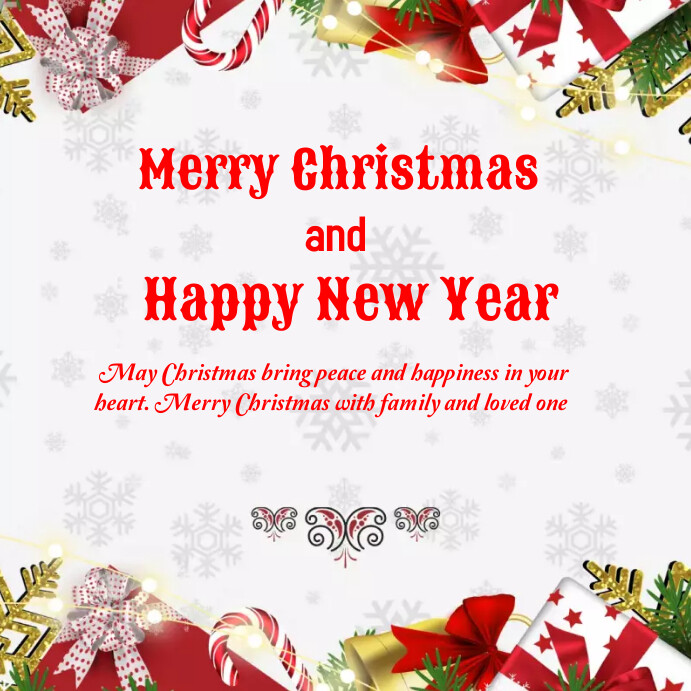 Merry Christmas and Happy New year Template | PosterMyWall