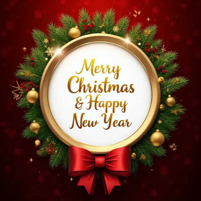 Merry Christmas and happy new year design Template | PosterMyWall