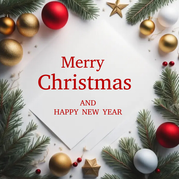 Copy of Merry Christmas and happy New year editable | PosterMyWall