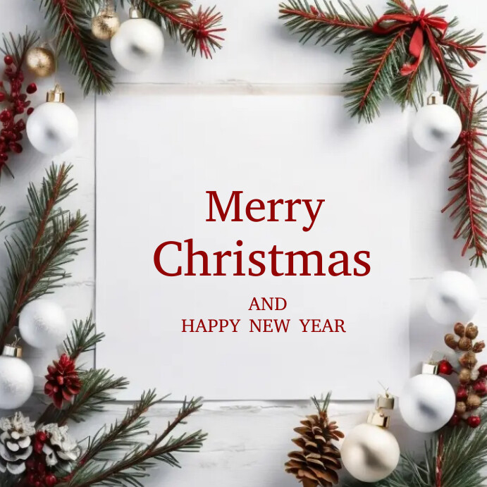Merry Christmas and happy New year editable Templat | PosterMyWall