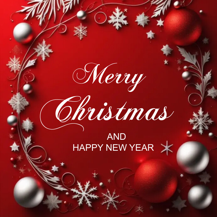 Plantilla de Merry Christmas and happy New year editable t | PosterMyWall