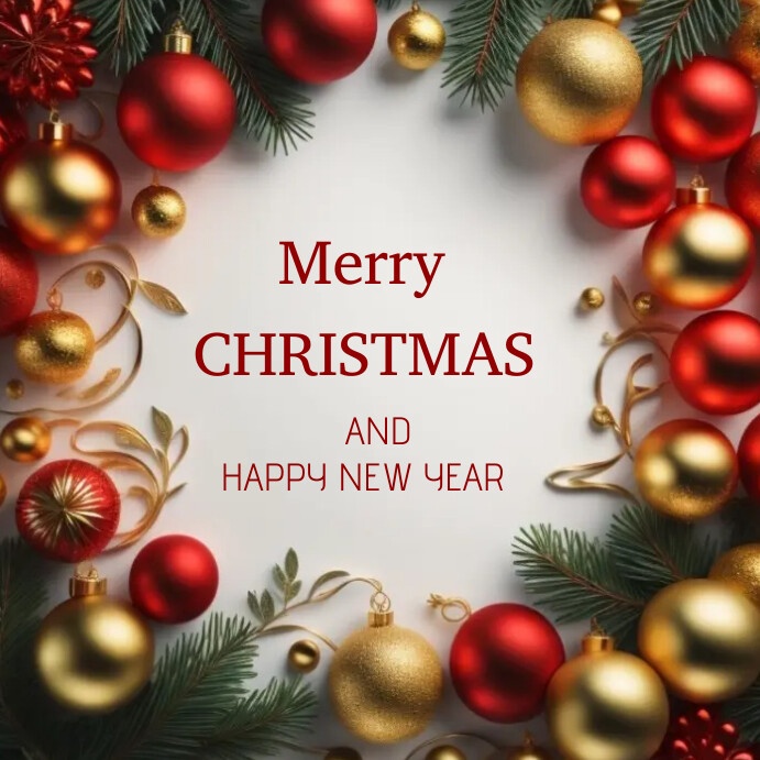 Merry Christmas and happy New year editable t Template | PosterMyWall