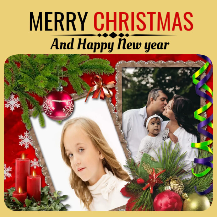 Merry Christmas and Happy New Year IG Post Template | PosterMyWall