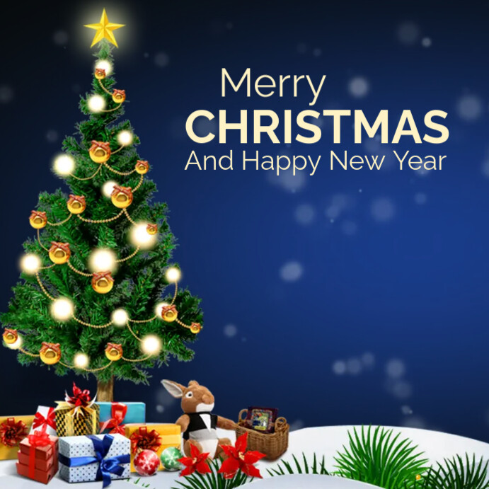 Merry Christmas and Happy New Year IG Post Template | PosterMyWall