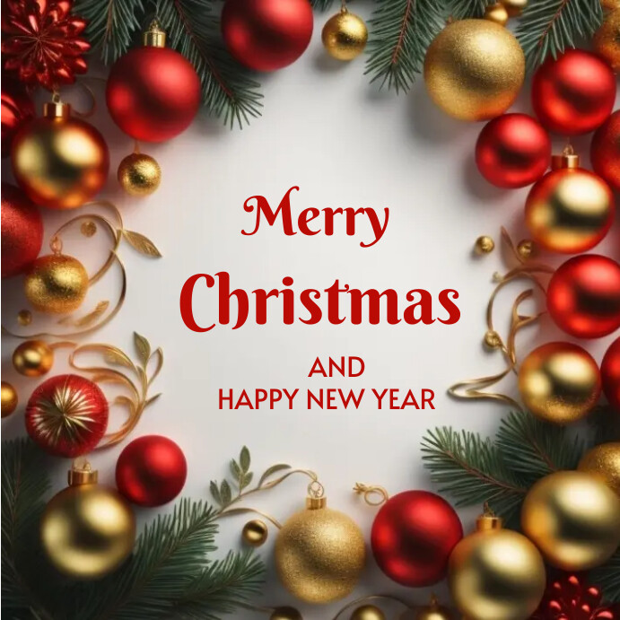 Merry Christmas and happy New Year in advance Template | PosterMyWall