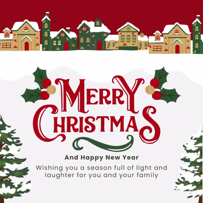 Modèle Merry Christmas and happy new year post | PosterMyWall