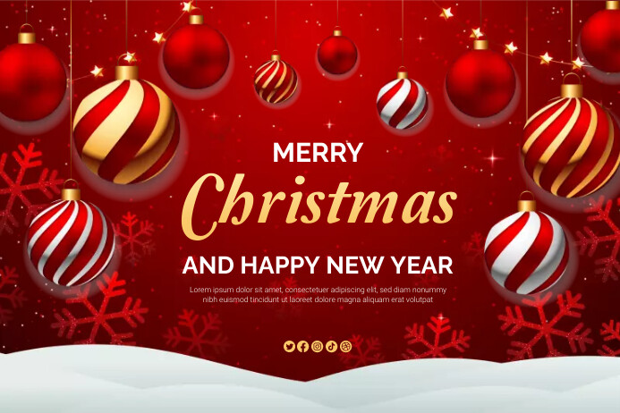 Merry Christmas and Happy New Year Poster Template | PosterMyWall