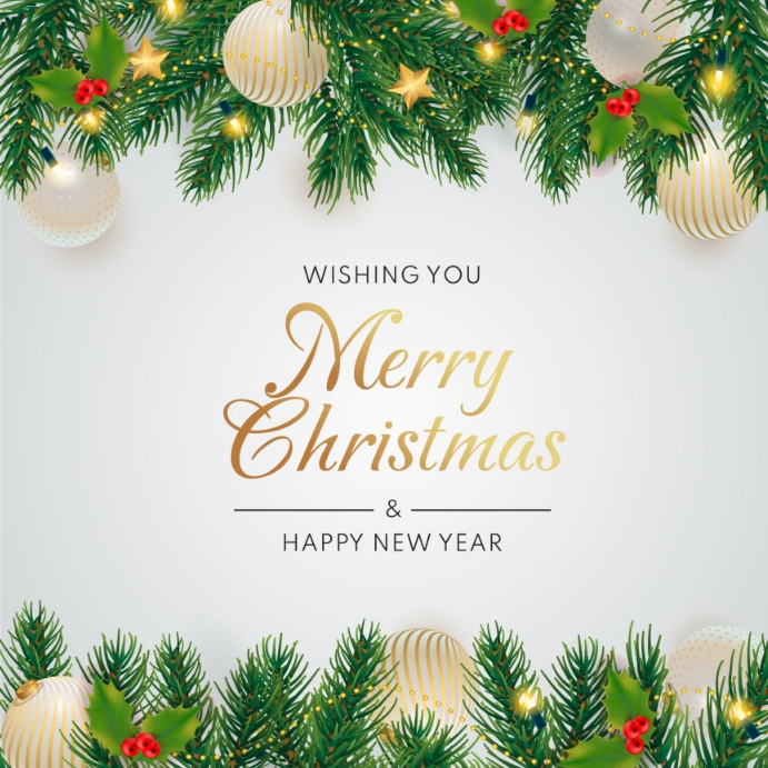 Merry Christmas and happy new year poster Template | PosterMyWall