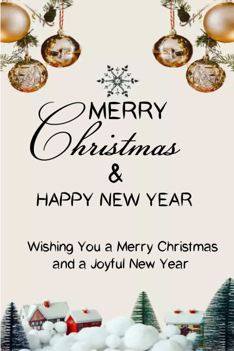 Merry Christmas And Happy New year Poster Template | PosterMyWall