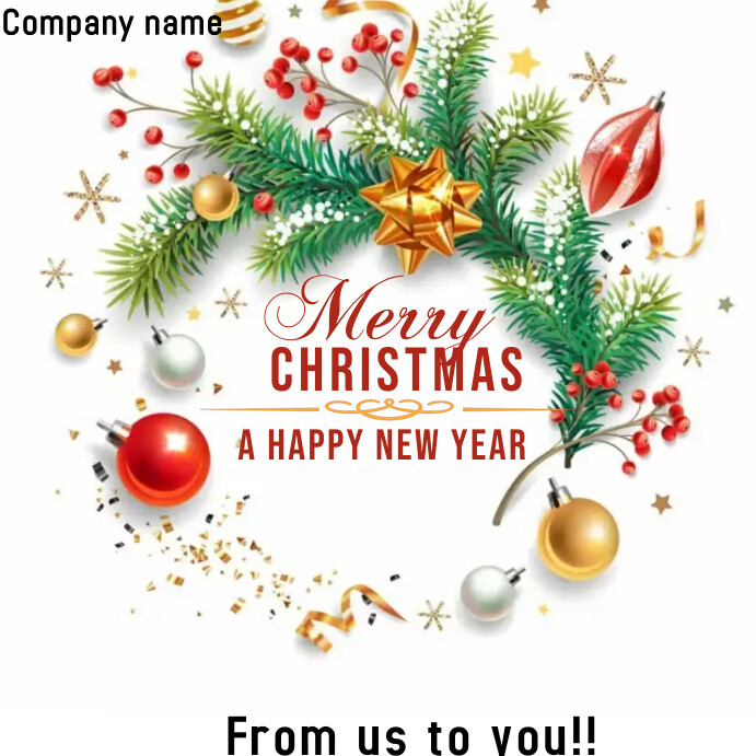 Merry christmas and happy new year poster Template | PosterMyWall