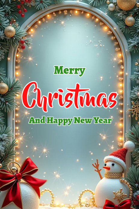 Merry Christmas and Happy New Year Poster template 2025 | PosterMyWall