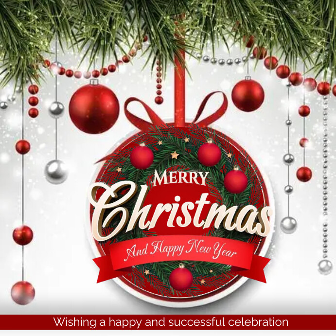 Merry Christmas and happy new year template | PosterMyWall