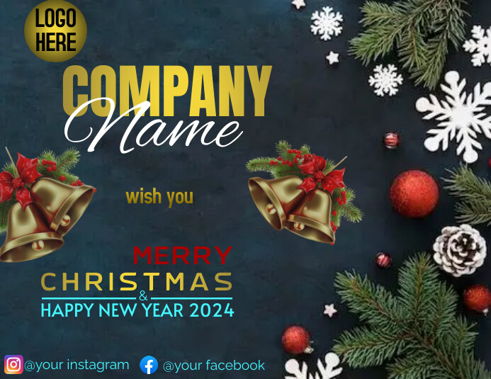 Plantilla de Merry Christmas and happy new year wish | PosterMyWall
