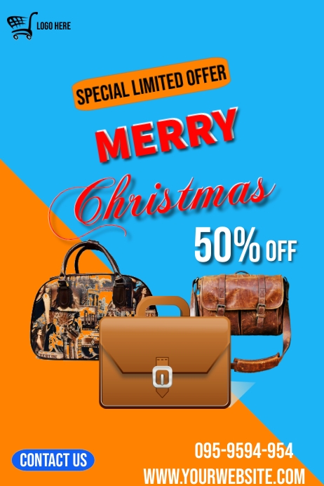 MERRY CHRISTMAS BAG FLYERS Template | PosterMyWall