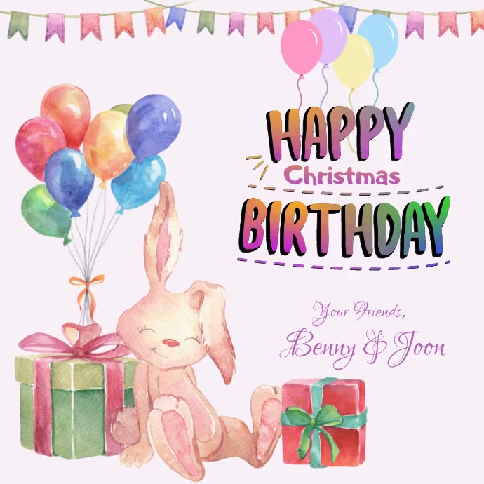 Merry Christmas Birthday Animated Template | PosterMyWall