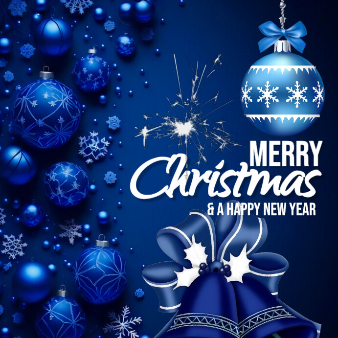 Copy of Merry Christmas blue flyer Instagram post | PosterMyWall