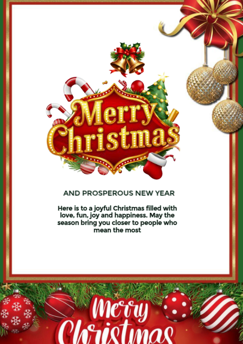 Merry Christmas card Template | PosterMyWall