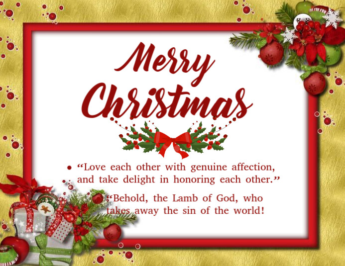 Merry Christmas card design template | PosterMyWall
