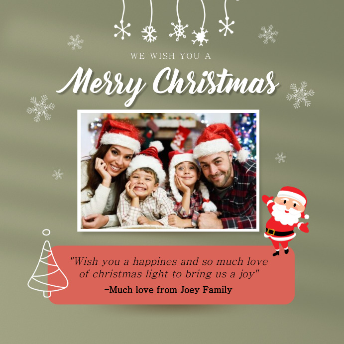 Merry Christmas Card Template | PosterMyWall