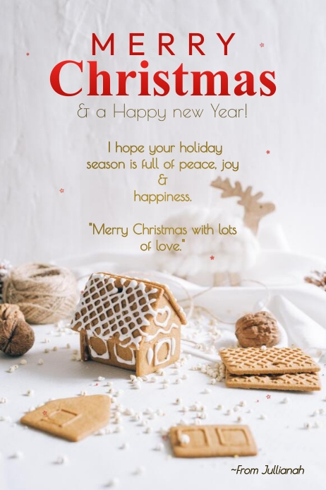 Merry Christmas Card poster Template | PosterMyWall