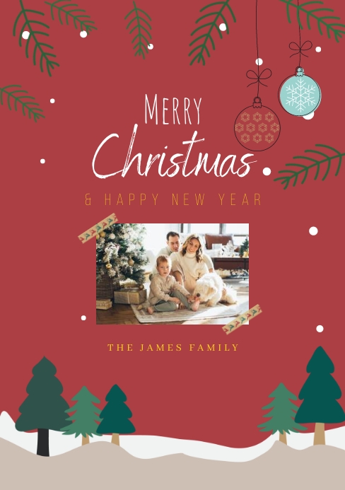 Merry Christmas Card Template | PosterMyWall