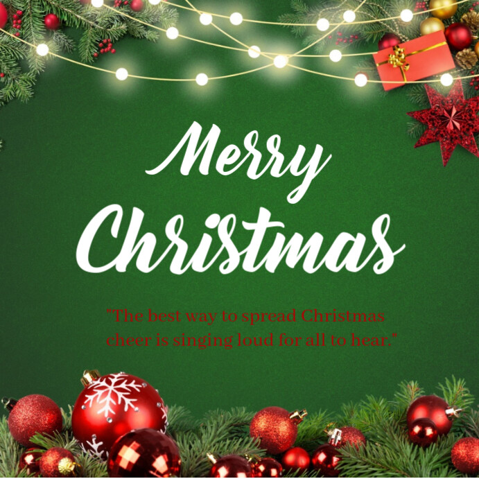 Merry Christmas Cards Instagram Post Template | PosterMyWall