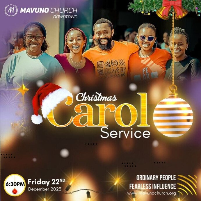 Plantilla de Merry Christmas carol party | PosterMyWall