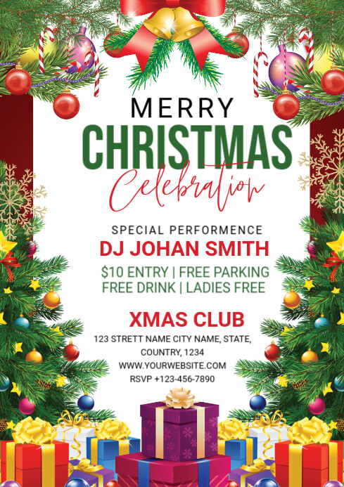 Copy of Merry Christmas Celebration A4 | PosterMyWall