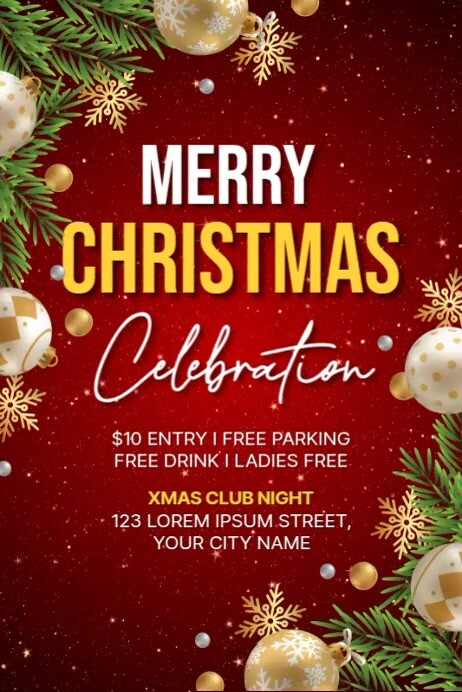 Merry Christmas Celebration Template | PosterMyWall