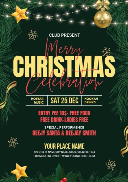 Merry Christmas Celebration Template | PosterMyWall