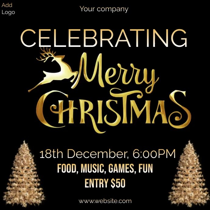 merry christmas celebration event post (1) Template | PosterMyWall