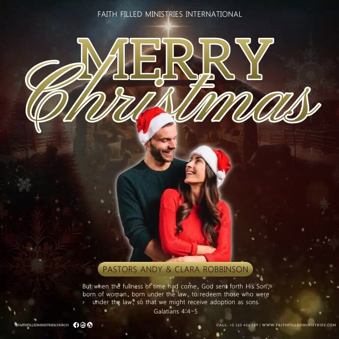 MERRY CHRISTMAS CHURCH POST TEMPLATE | PosterMyWall