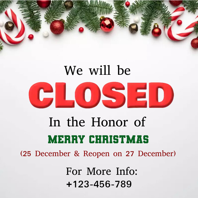 Merry christmas closed templates | PosterMyWall