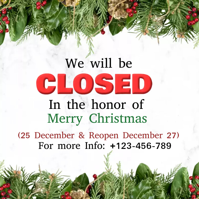 Merry christmas closed templates | PosterMyWall