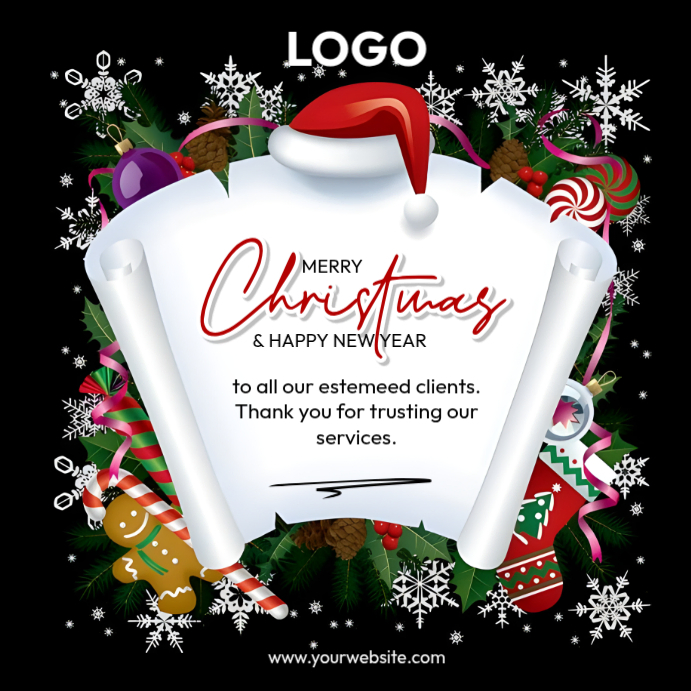 Merry Christmas corporate poster Template | PosterMyWall