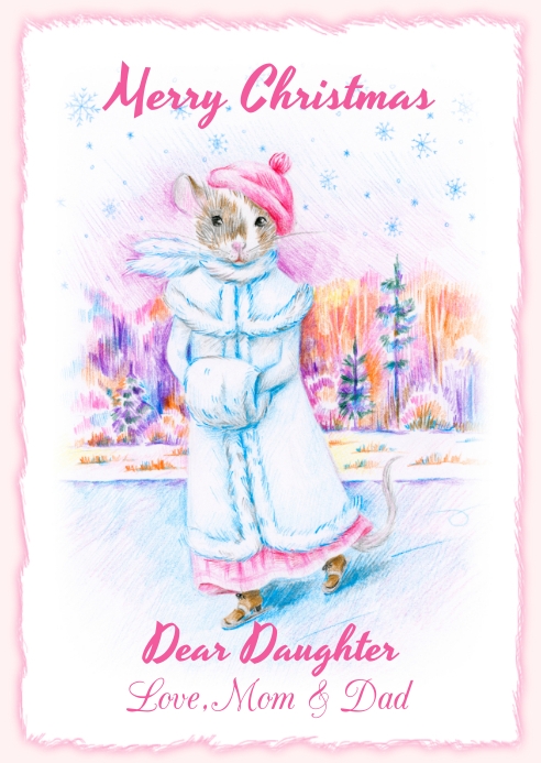 Merry Christmas Daughter Greeting Card Template | PosterMyWall